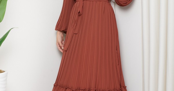 Tesettür Elbise - KİREMİT - FC-7548KRMT